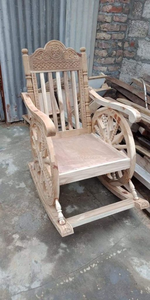 Mastery Of Hand-Carved Rocking Chair