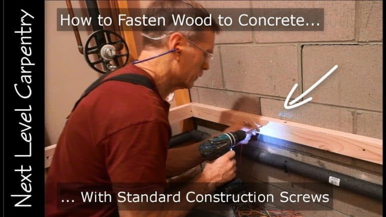 How To Fasten Wood To Concrete Using Standard Construction Screws