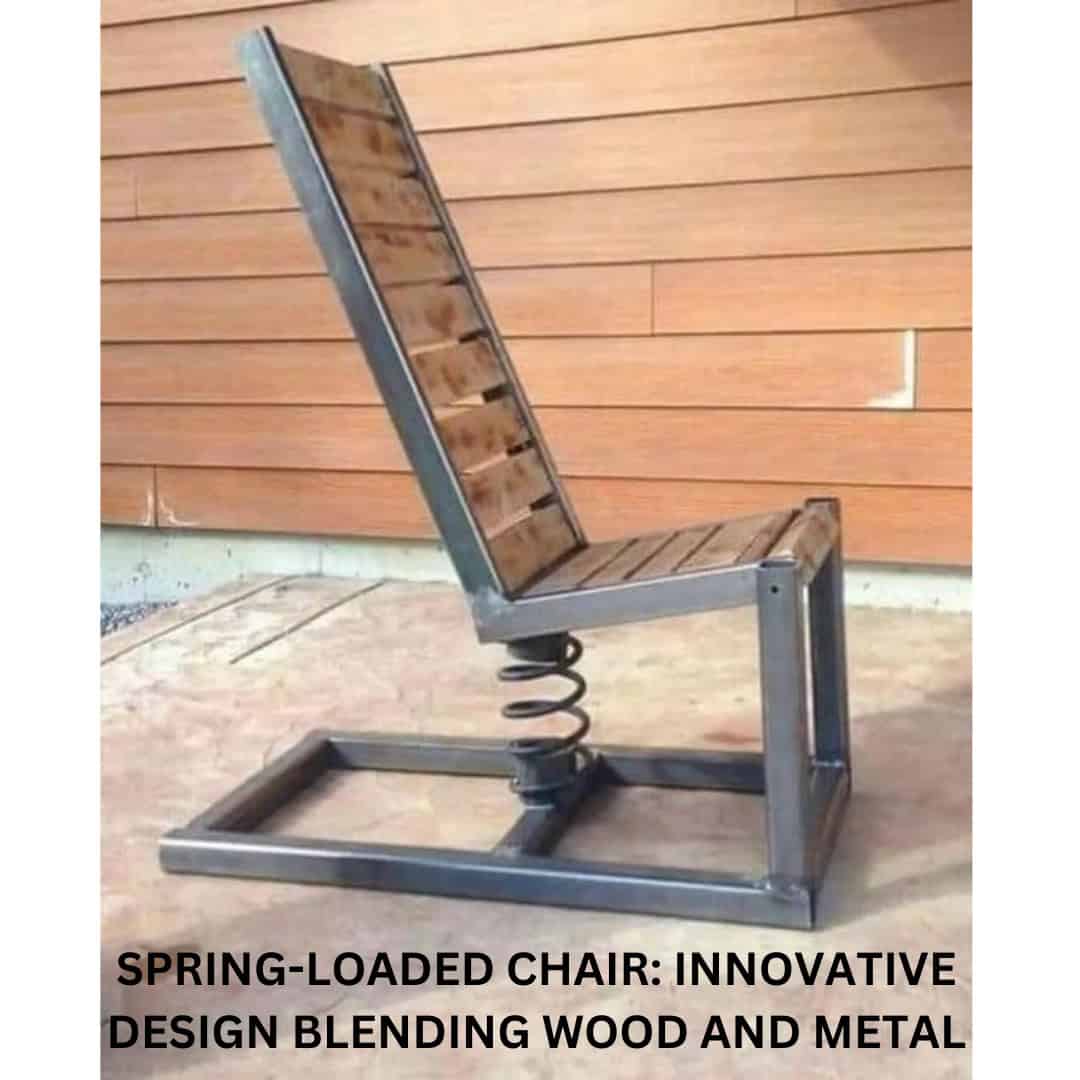 Spring-Loaded Chair: Innovative Design Blending Wood And Metal