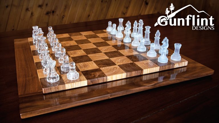 End-Grain Chess Board With Walnut And Ash