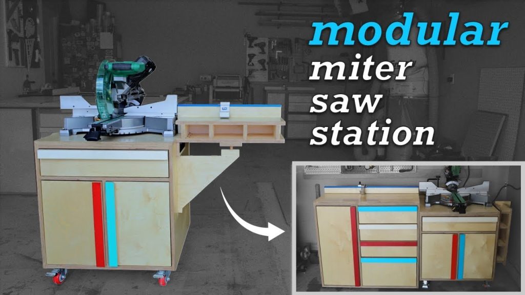 DIY Mobile Miter Saw Station With Storage And Fold-Out Wing