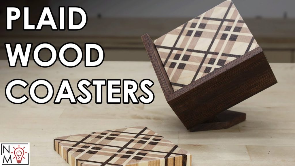 Plaid Wood Coasters With A Custom Stand