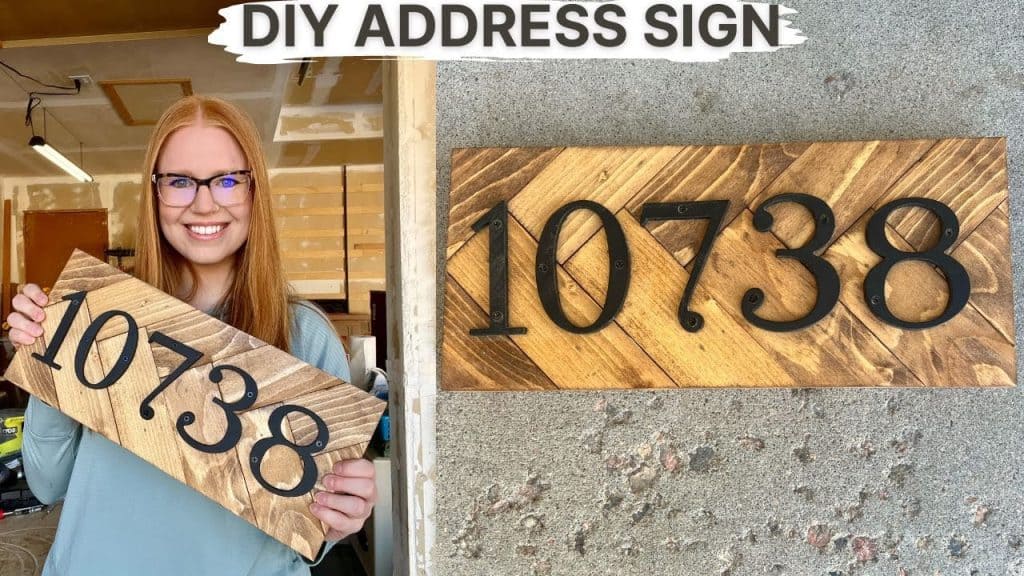 DIY Address Sign With Chevron Pattern