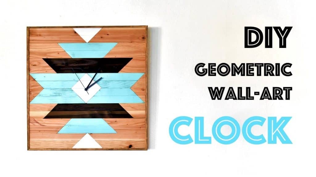 Geometric Wall Clock Made From 2x4s