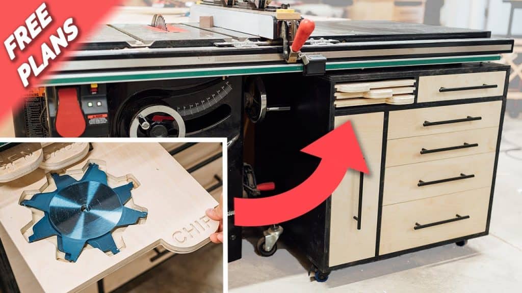 Table Saw Storage Cabinet For Workshop Organization