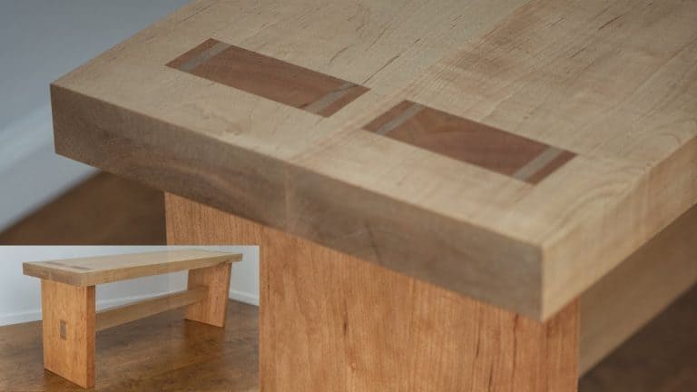 Traditional Wooden Bench With Wedged Mortise And Tenon Joinery