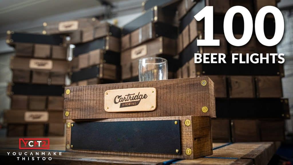Beer Flight Boxes With Walnut And Brass Details