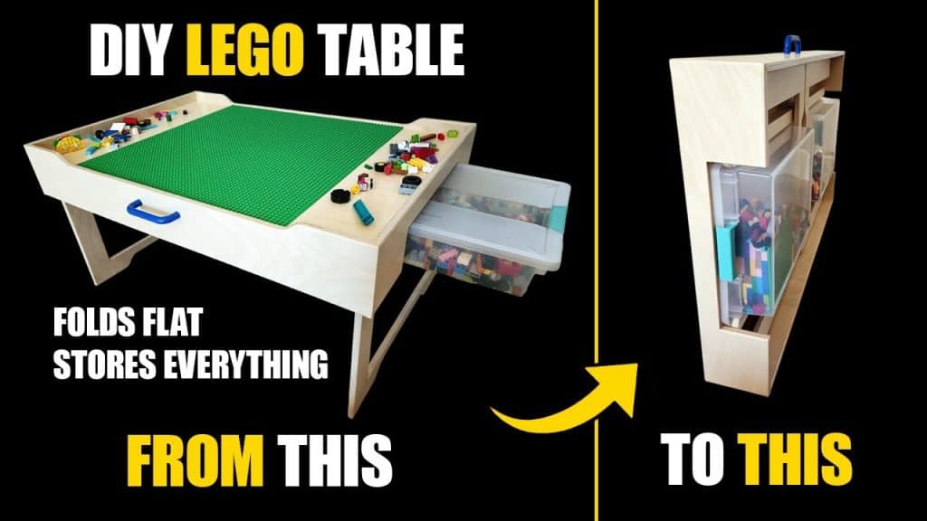 Folding LEGO Table With Hidden Storage
