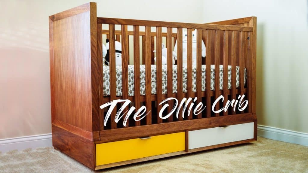 Mid-Century Modern Baby Crib With Storage Base