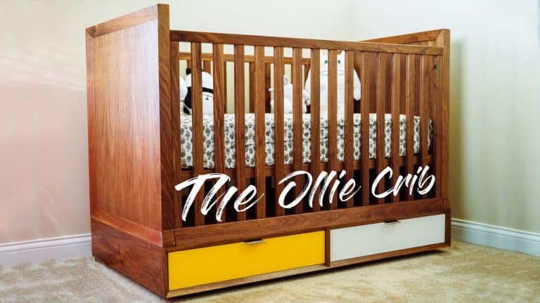 Mid-Century Modern Baby Crib With Storage Base