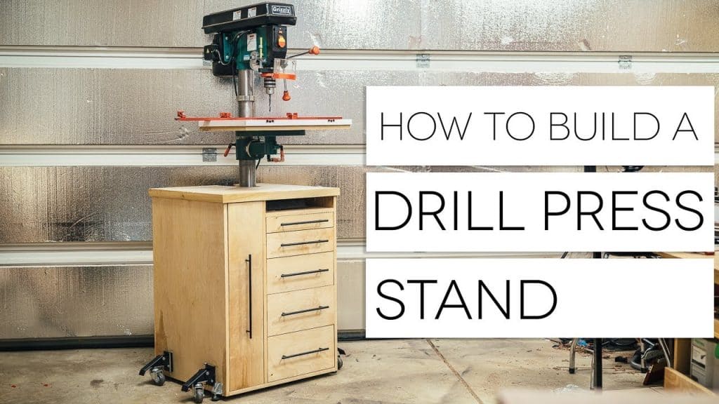 Mobile Drill Press Stand With Storage And Pull-Out Platform